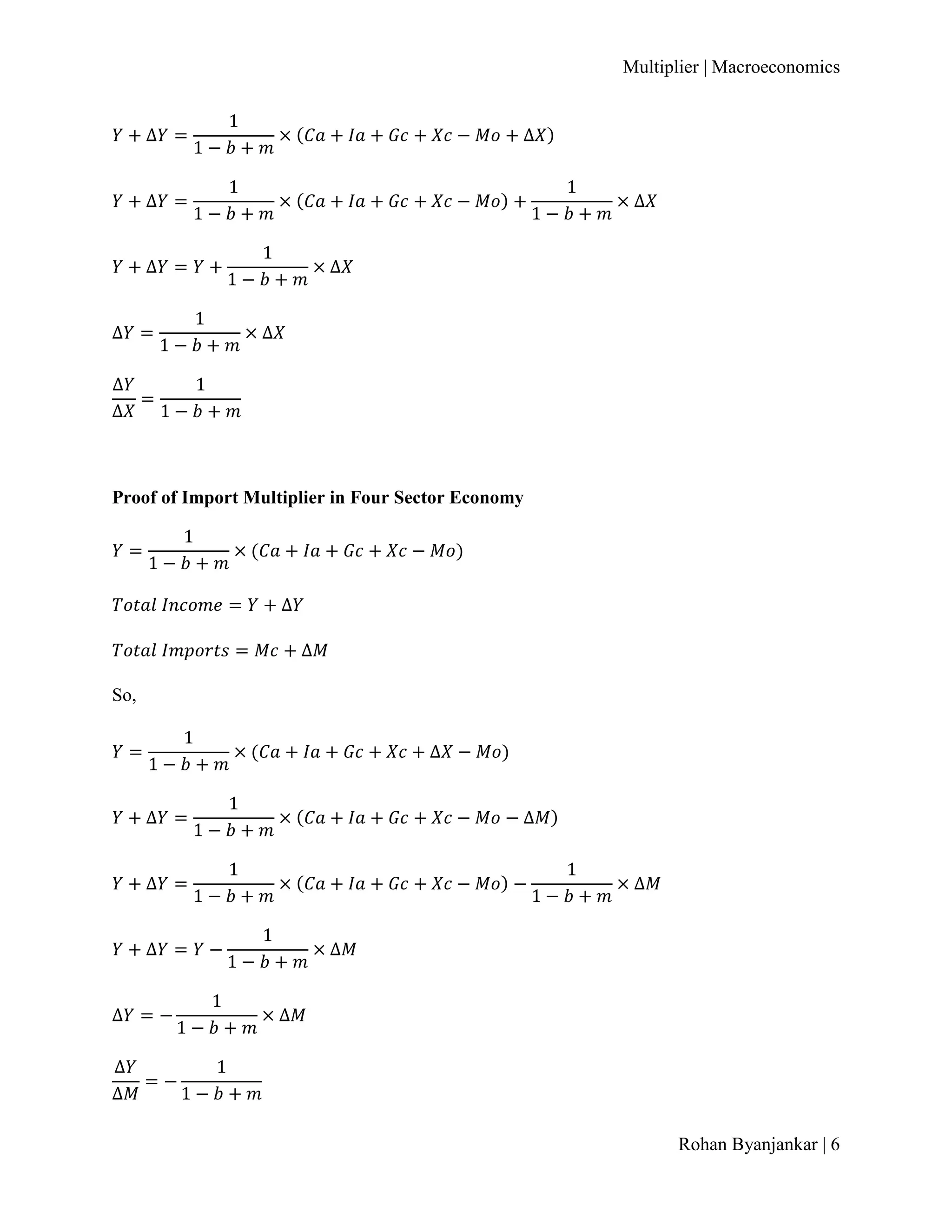 Multiplier: Concept, Types, and Derivation of each type of Multiplier | PDF