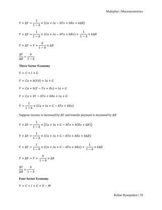 Multiplier: Concept, Types, and Derivation of each type of Multiplier | PDF