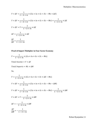Multiplier: Concept, Types, and Derivation of each type of Multiplier | PDF