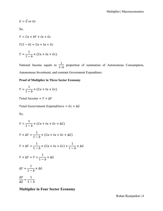 Multiplier: Concept, Types, and Derivation of each type of Multiplier