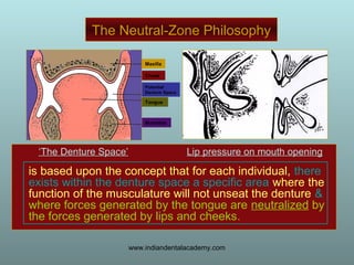 Concept of neutral zone/ dental seminars | PPT