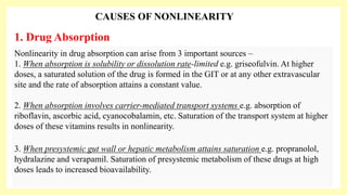 Concept of non linear and linear pharmacokinetic model | PPTX
