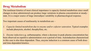 Concept of non linear and linear pharmacokinetic model | PPTX