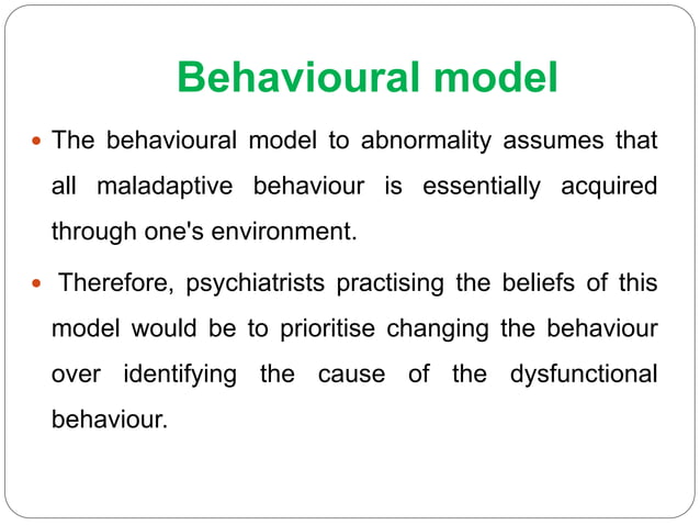 Concept of normal and abnormal behaviour | PPTX | Mental Health ...