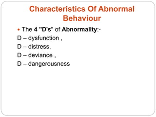 Concept of normal and abnormal behaviour | PPTX
