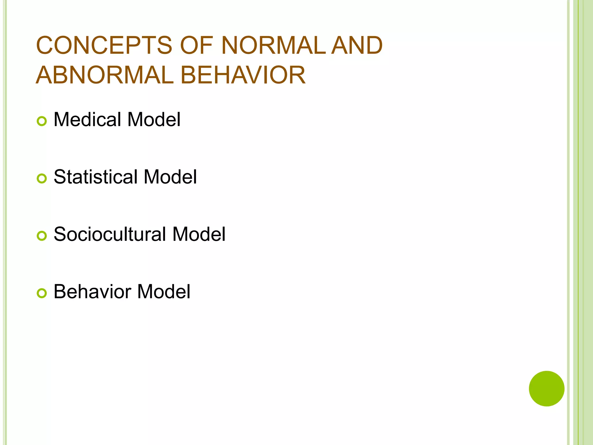 Concept of normal and abnormal behaviour | PPTX