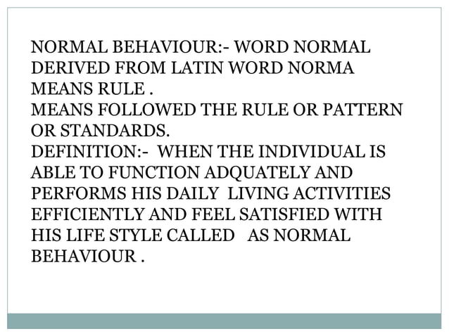 concept of normal and abnormal behaviour.pptx | Mental Health ...