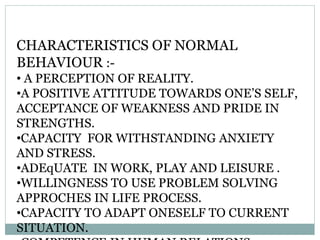 concept of normal and abnormal behaviour.pptx | Mental Health ...