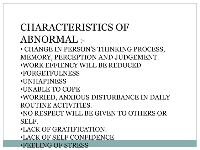 concept of normal and abnormal behaviour.pptx | Mental Health ...