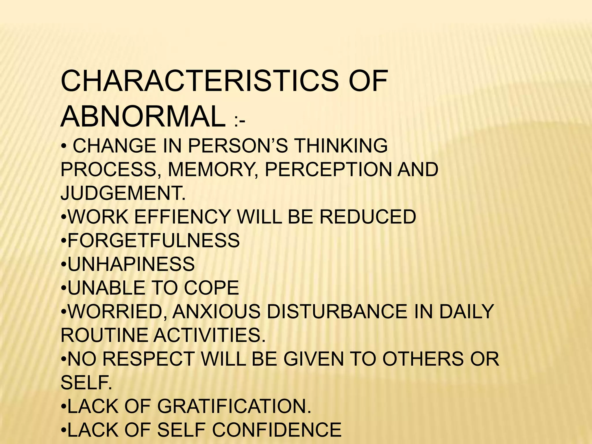 Concept of normal and abnormal behaviour 1 | PPTX