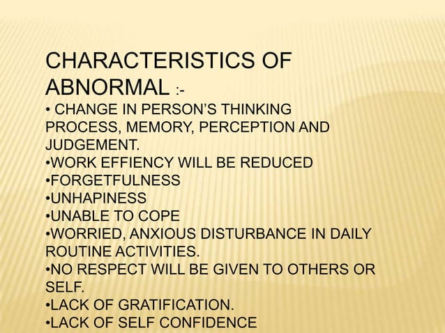 Concept of normal and abnormal behaviour 1 | PPTX