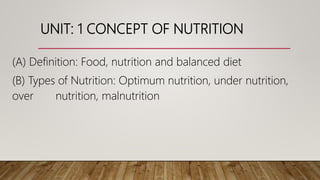 Concept of nutrition, Food, nutrition, malnutrition and balanced diet ...