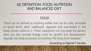 Concept of nutrition, Food, nutrition, malnutrition and balanced diet ...