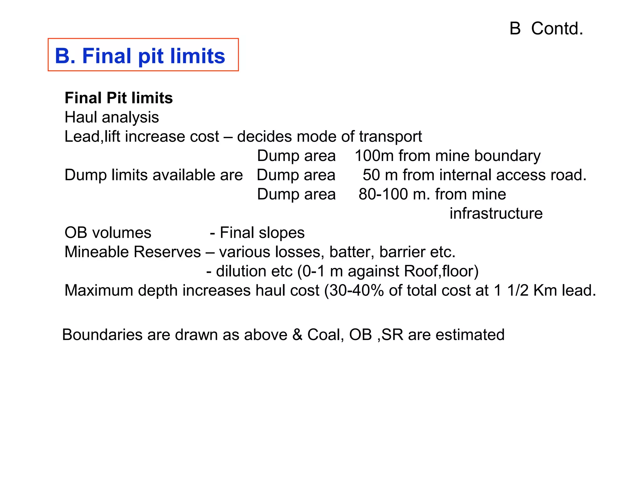 Concept of oc mine planning & design(final) | PPT