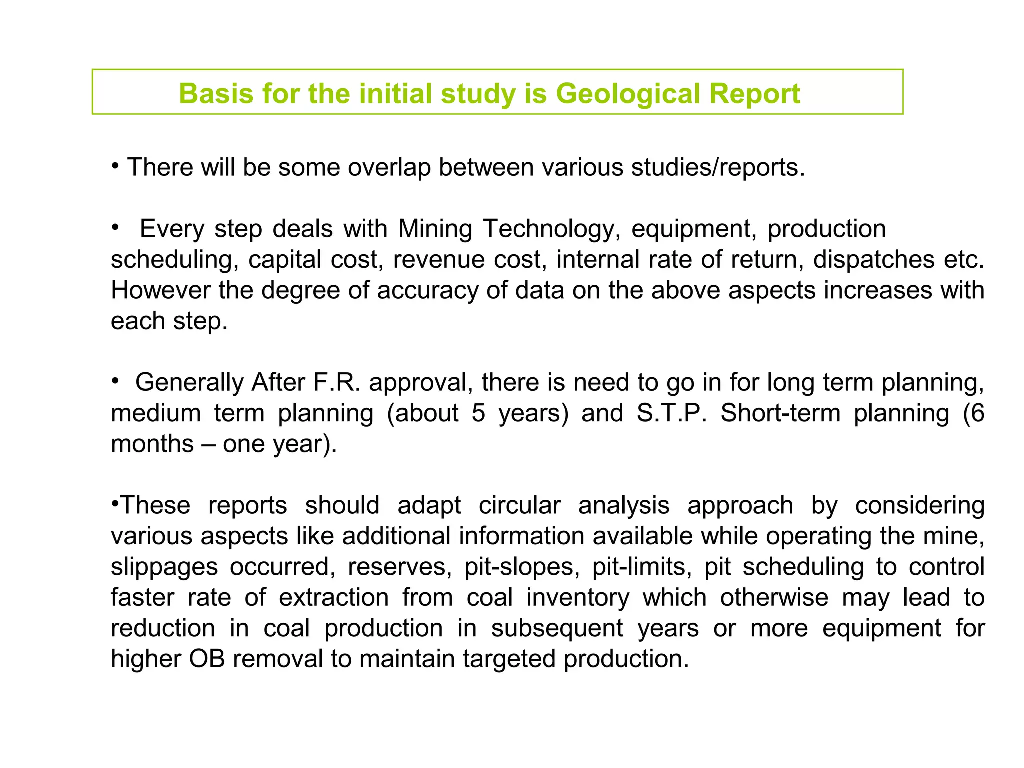 Concept of oc mine planning & design(final) | PPT