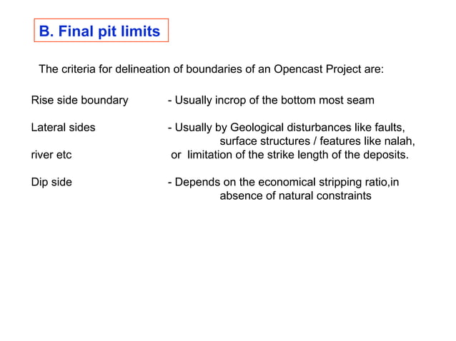Concept of oc mine planning & design(final) | PPT | Geology | Science