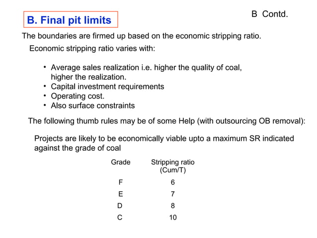 Concept of oc mine planning & design(final) | PPT | Geology | Science