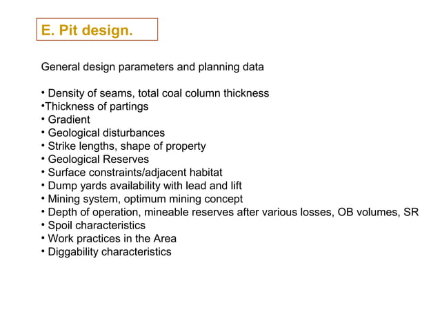 Concept of oc mine planning & design(final) | PPT | Geology | Science
