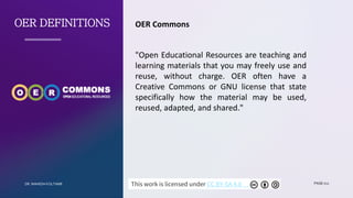 OPEN EDUCATIONAL RESOURCES: Concept of OER | PDF