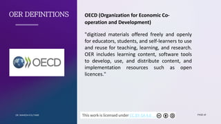 OPEN EDUCATIONAL RESOURCES: Concept of OER | PDF