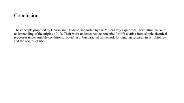 concept of oparin's ,Haldane's and Miller-Urey experiment.pptx