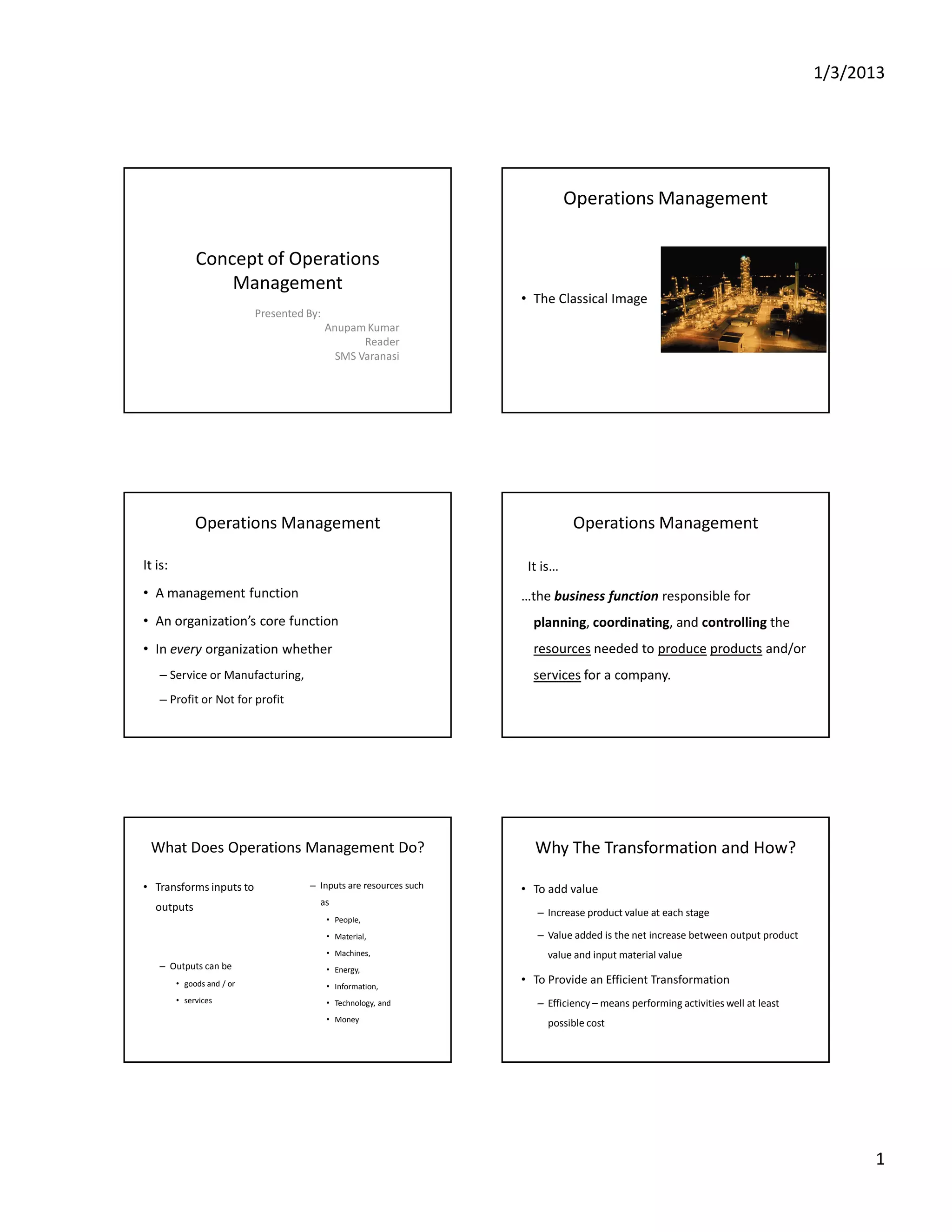 Concept of operations management | PDF