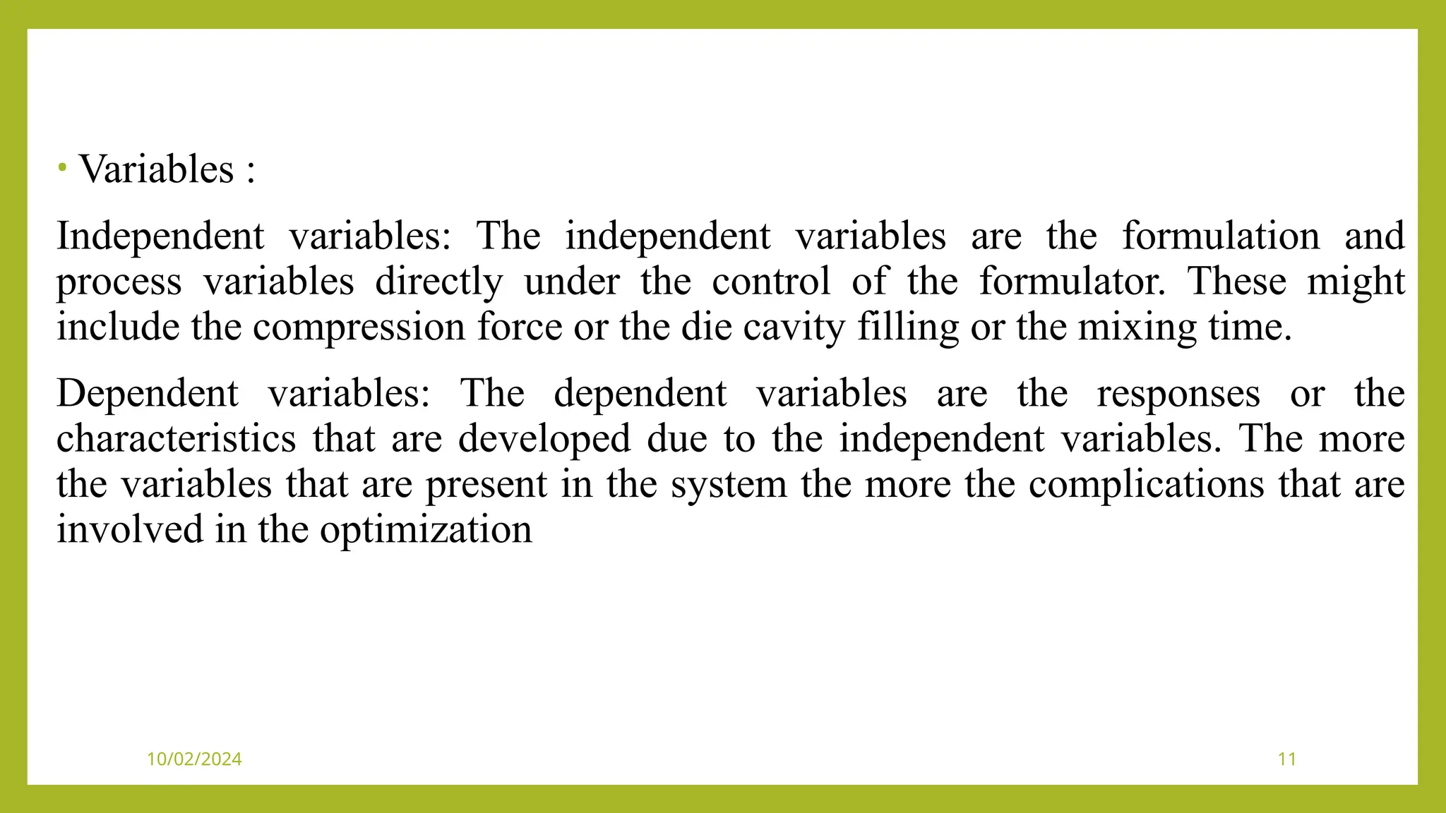 conceptofoptimizationoptimizationparameter.pptx | Physics | Science