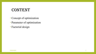 conceptofoptimizationoptimizationparameter.pptx | Physics | Science