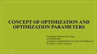 Concept of optimization Optimization parameters.pptx
