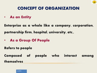 Concept of organization | PPTX