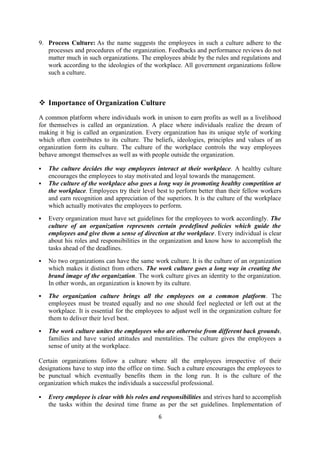 Concept of organizational culture | PDF