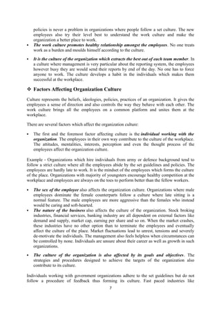 Concept of organizational culture | PDF