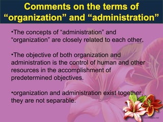 Concept of organization and administration | PPT