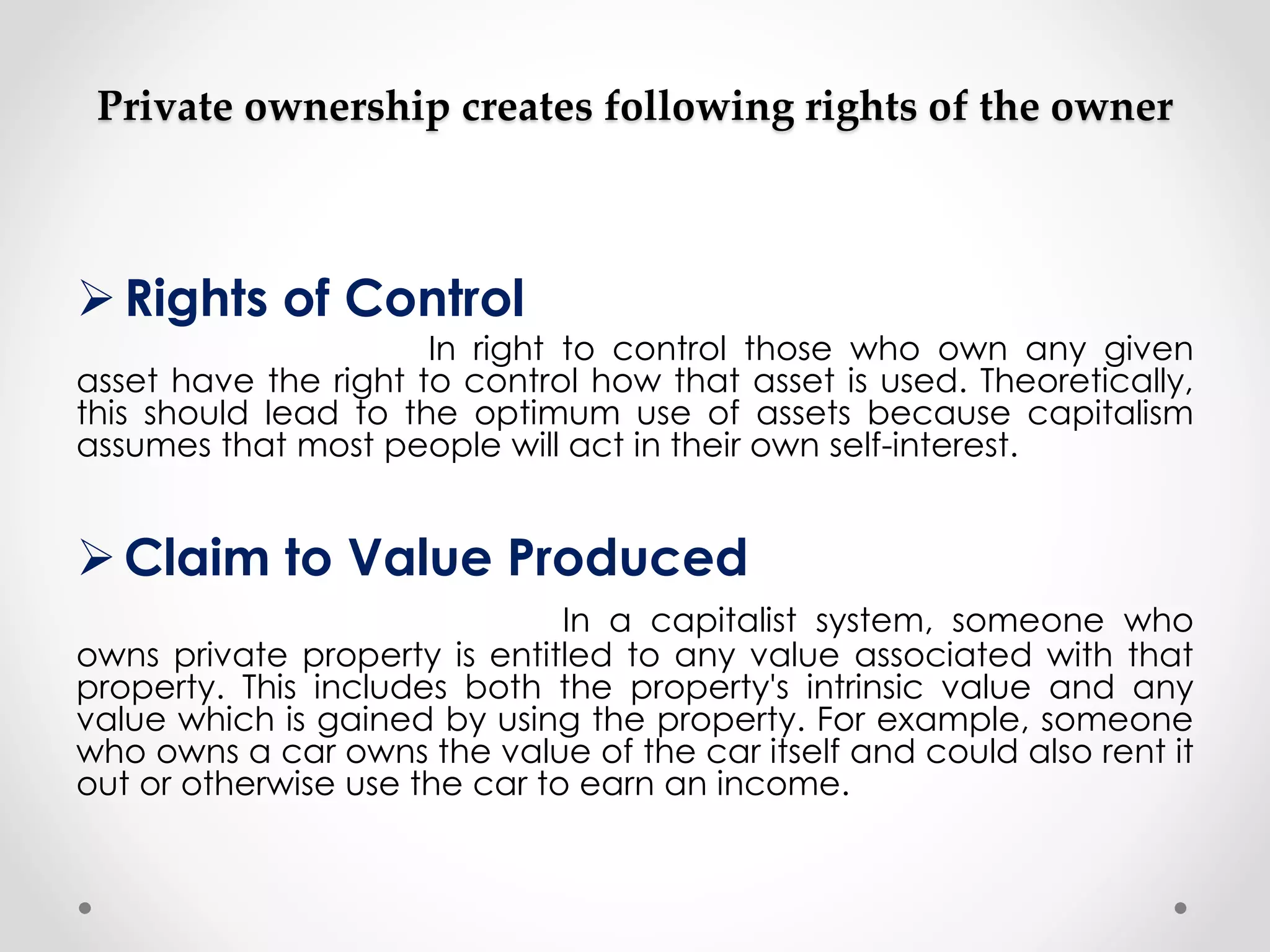 Concept of ownership in capitalism | PPTX