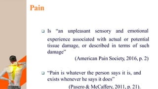 Concept of Pain, pain & the process of pain (physiological changes) | PDF