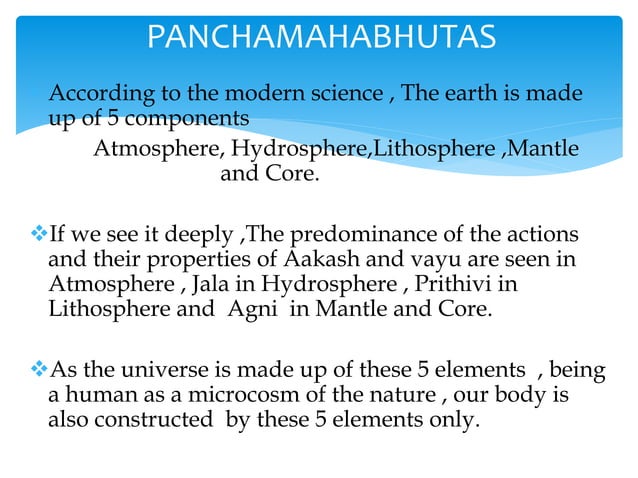 Concept of Panchamahabhutas and their relation to Naturopathy and Yoga ...