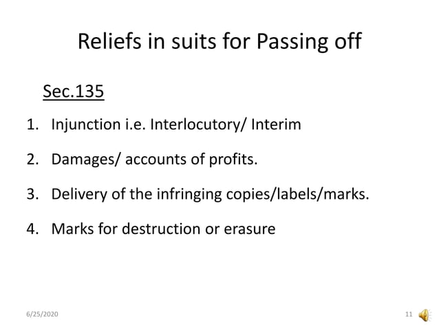 Concept of passing off sem vi | PPT