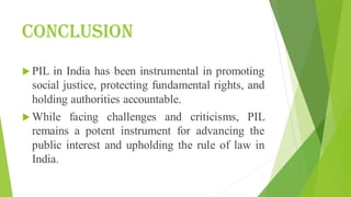 Concept of Public Interest Litigation in India. | PDF