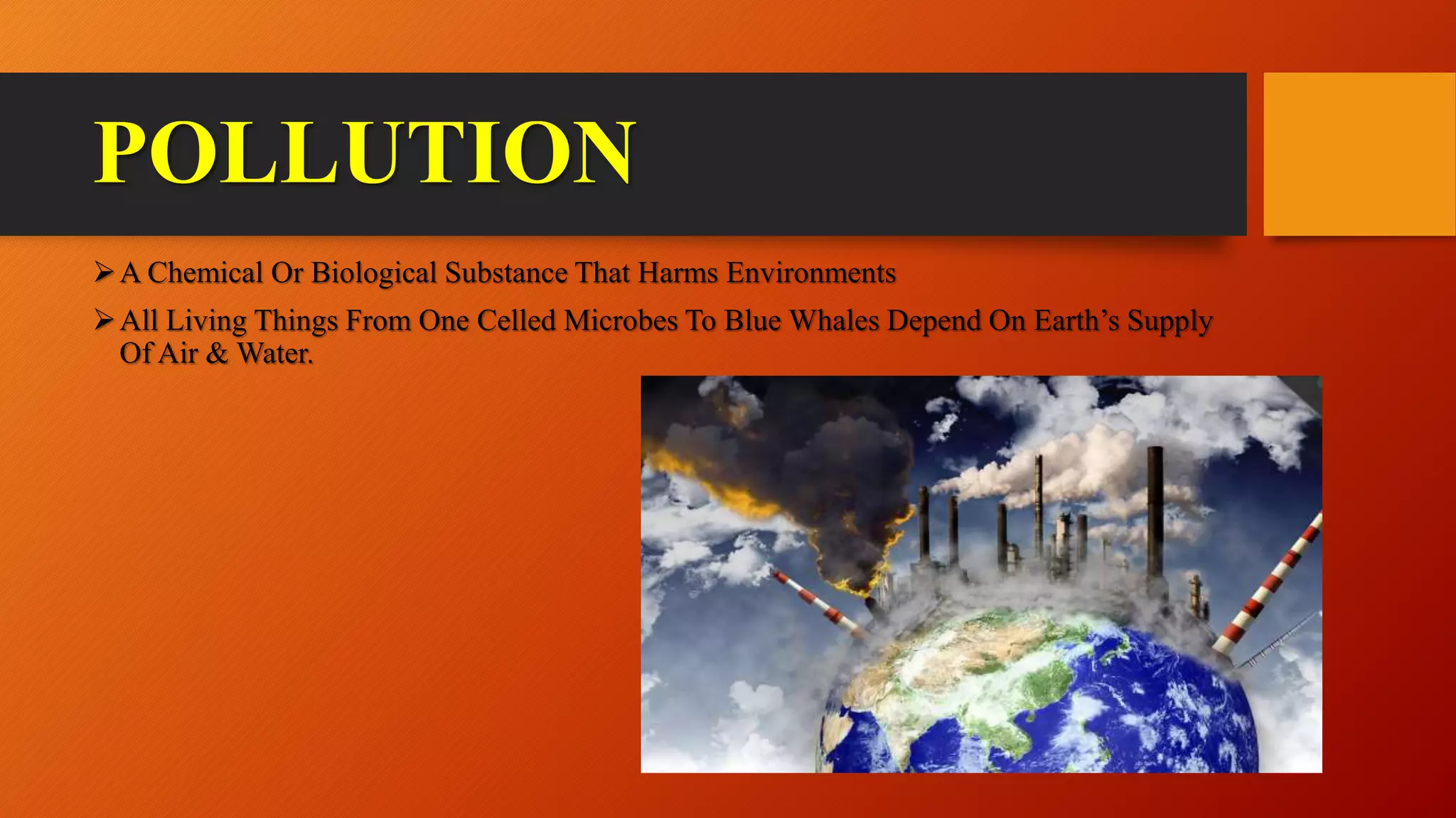 Concept of pollution with their different types | PPTX
