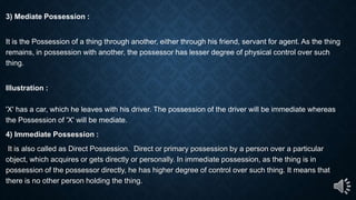 Concept of possession under jurisprudence | PPTX