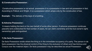 Concept of possession under jurisprudence | PPTX