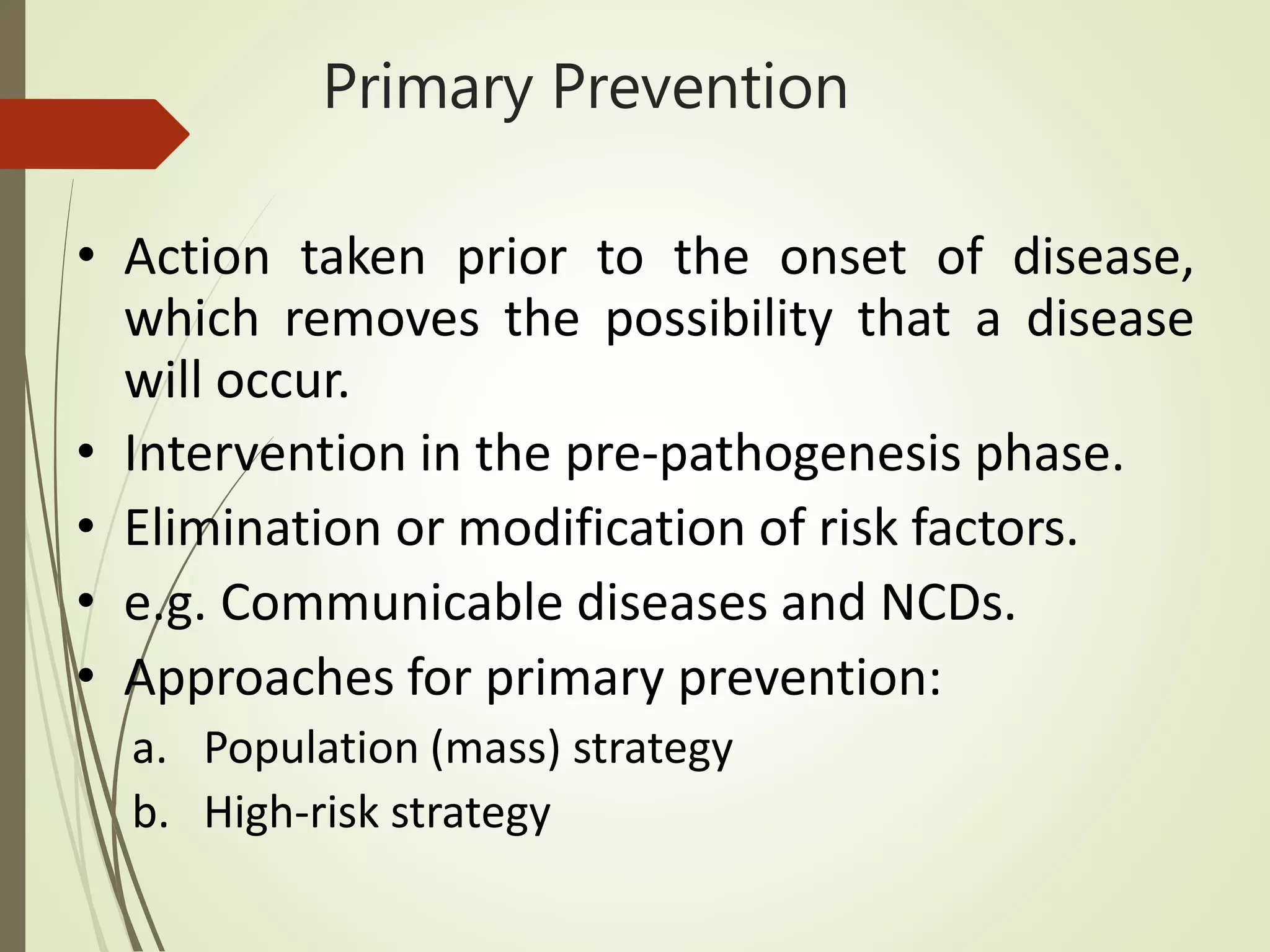 Concept of prevention and control of disease | PPTX