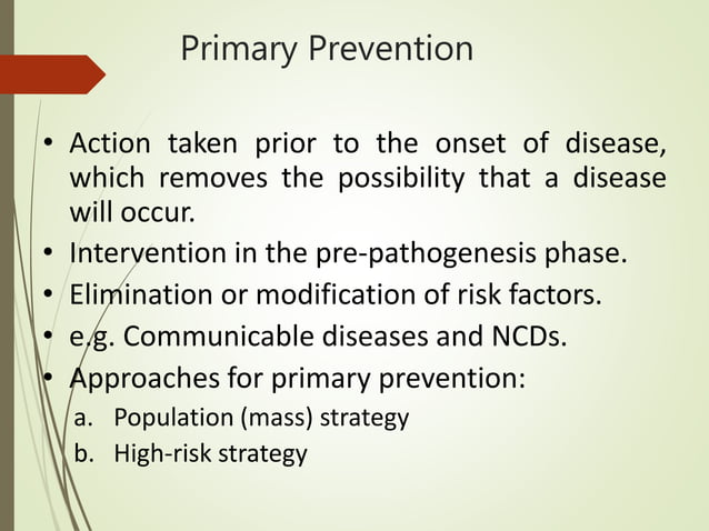 Concept of prevention and control of disease | PPTX | Infectious ...