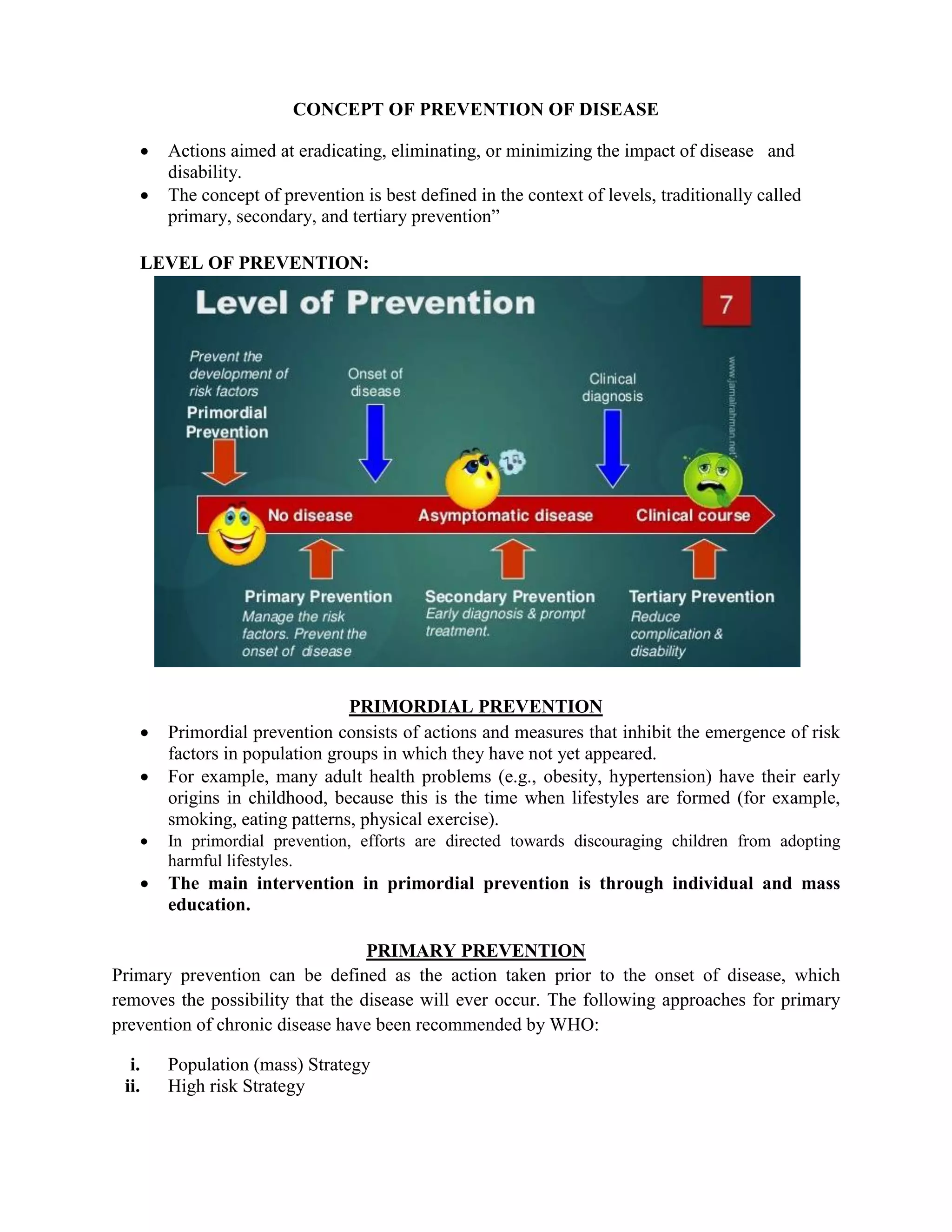 Concept of prevention of disease | PDF