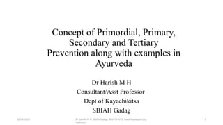 Concept of Primordial, Primary, Secondary and Tertiary Prevention with ...