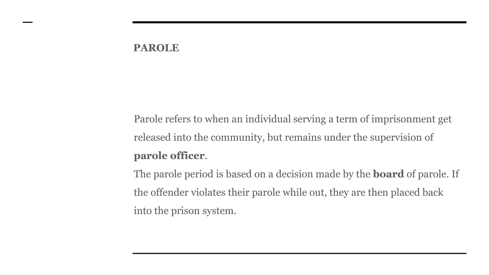 Concept of probation and parole a critique | PPTX