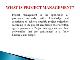 Concept of project and classification – an overview prentation | PPTX