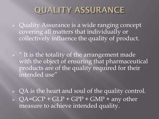 Concept of qa, qc, gmp 112070804010 | PPTX