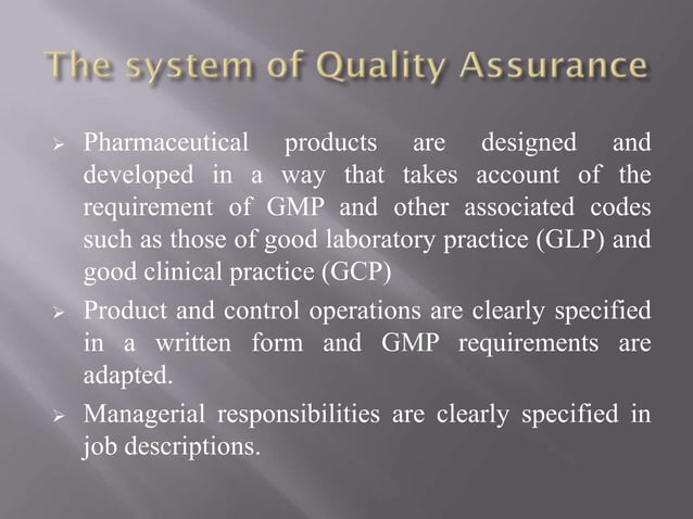 Concept of qa, qc, gmp 112070804010 | PPTX