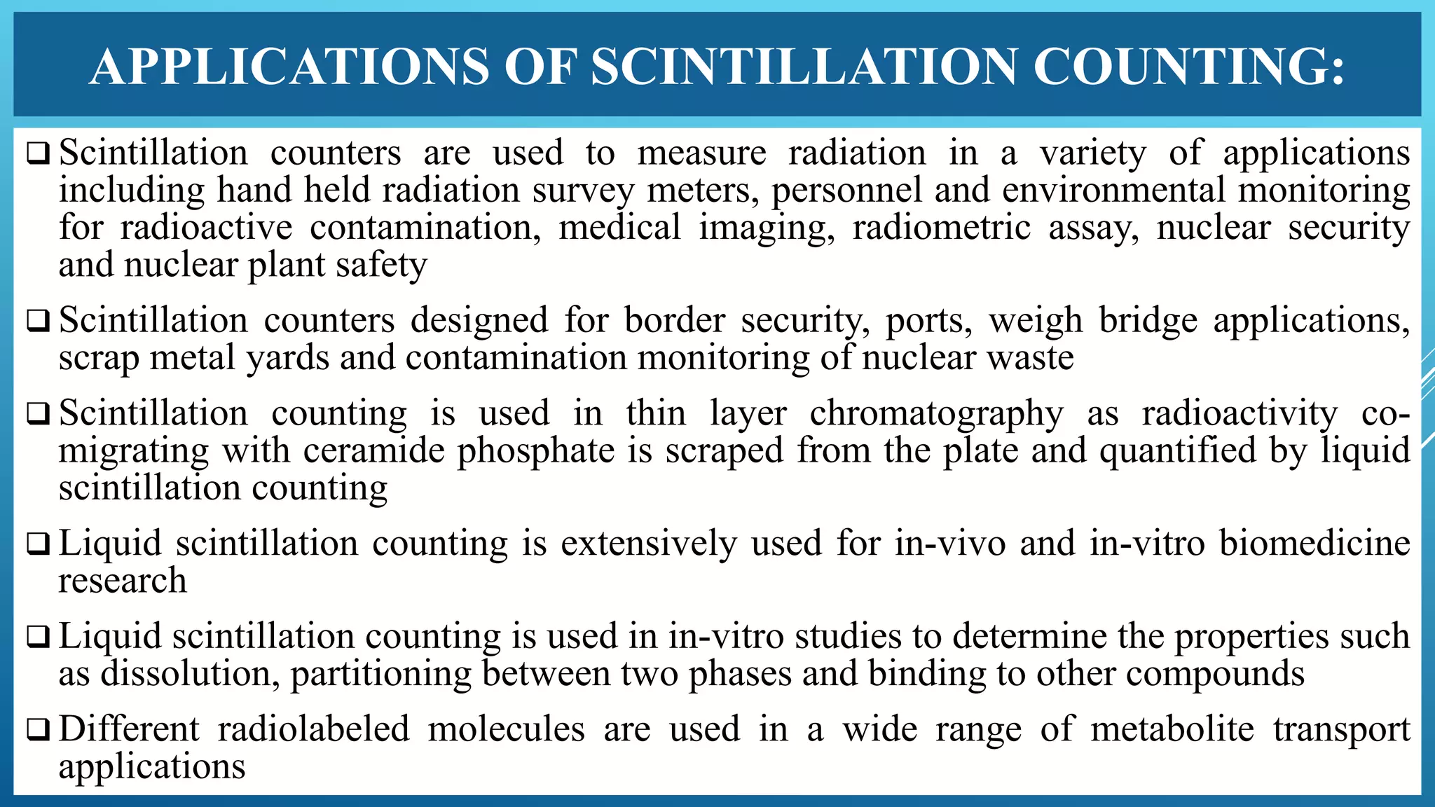 Concept of radioactivity, radioactivity counting methods with ...